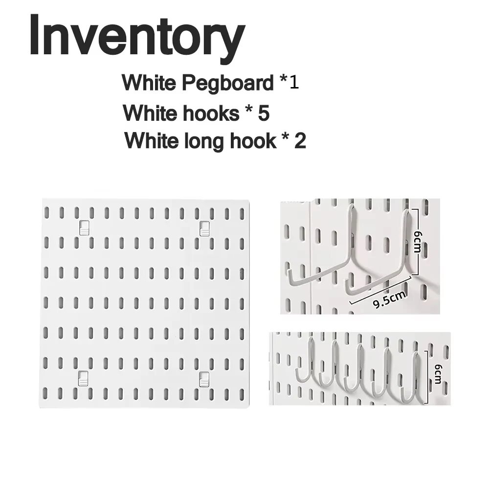 Пегборд и аксессуары в скандинавском стиле Белый, White pegboard Set