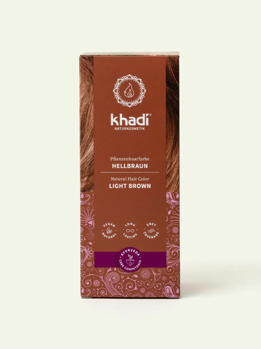 Светло-коричневый оттенок - натуральная краска для волос Khadi Naturprodukte, 100 гр