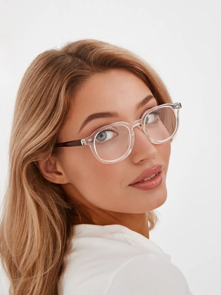 Очки прозрачные круглые +1.5 62-64мм.