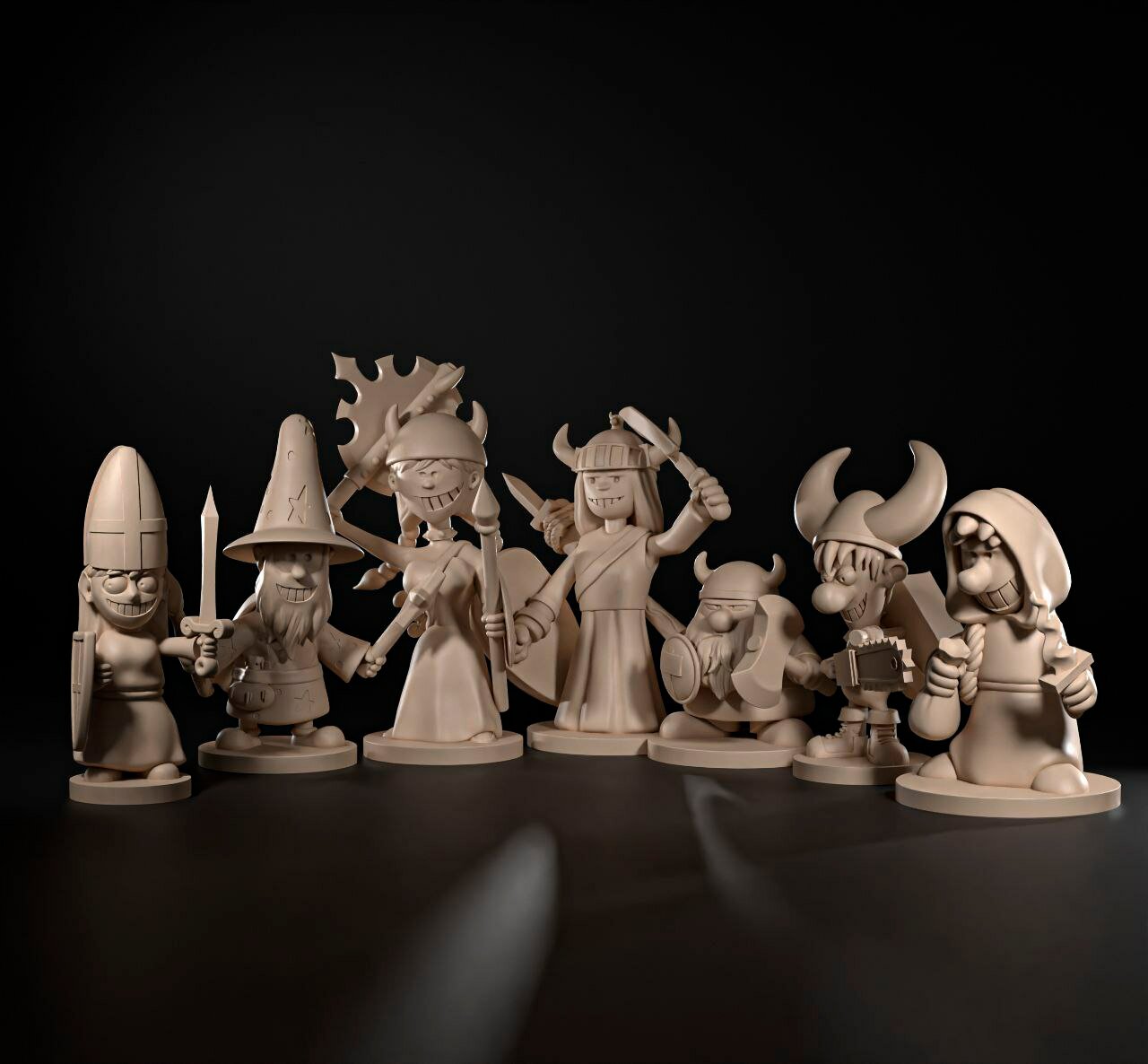 Набор фигурок для игры в Манчкин. Без покраски. 3 см.