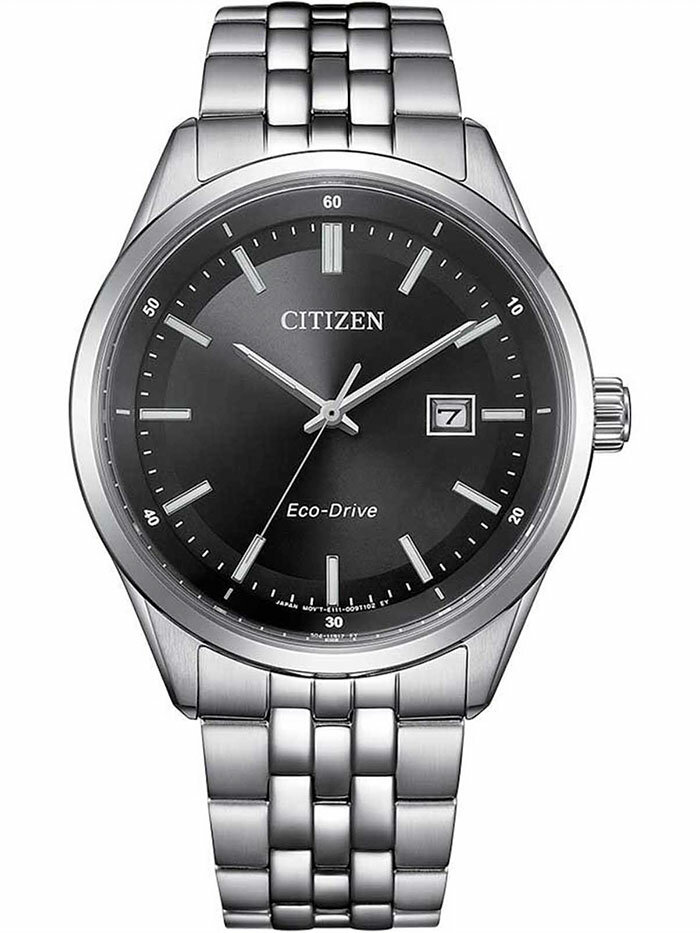 Наручные часы CITIZEN Eco-Drive, серебряный, черный — фото 1