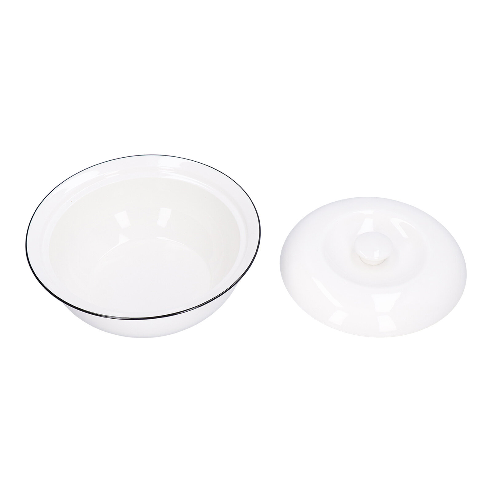 9-дюймовая суповая миска с крышкой, большая емкость, 1500 мл, миска для тушения, безвредная белая керамическая кухонная миска