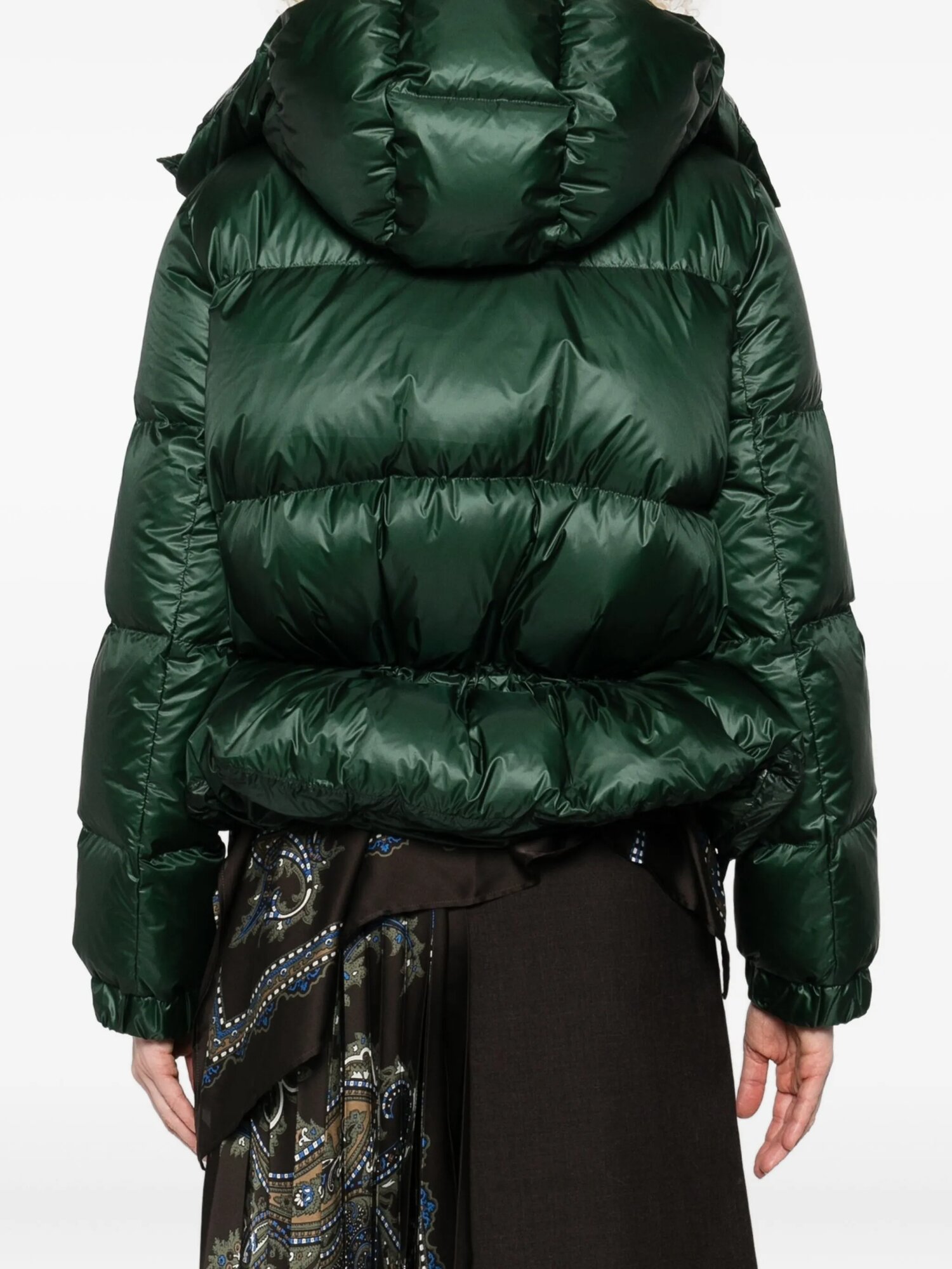Куртка Sacai Hooded quilted puffer jacket, размер 42, зеленый, — фото 1