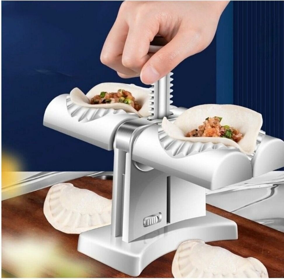 Форма для лепки ручная. Пельменница ручная, 2 ячейки, машинка механическая для лепки пельменей, вареников, мини-чебуреков