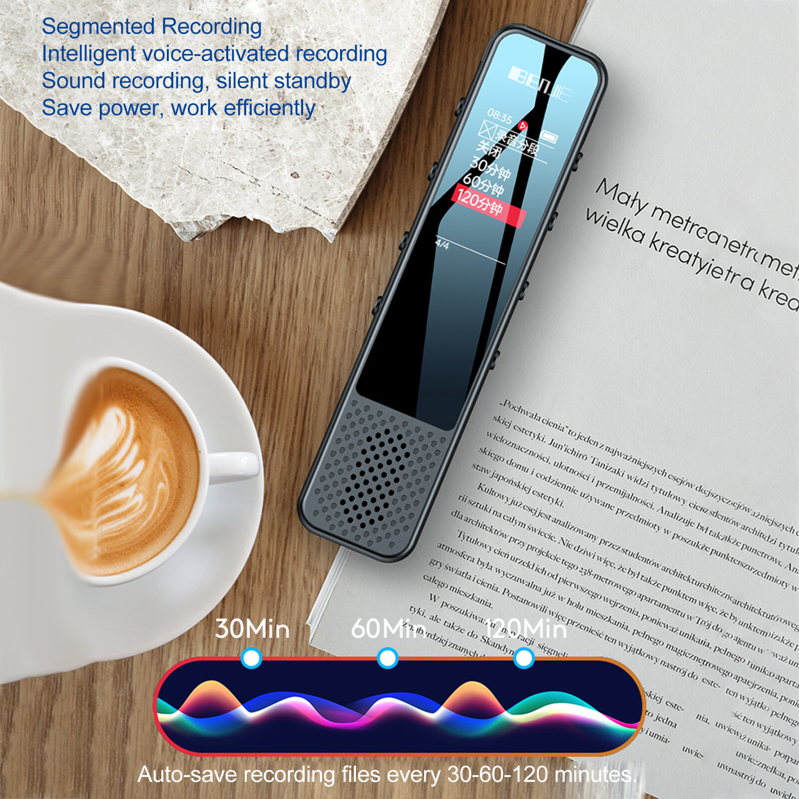 G6 BT Call Recording Professional Voice Recorder 3 микрофона Surround Recording Быстрая запись одним нажатием 4 сцены записи