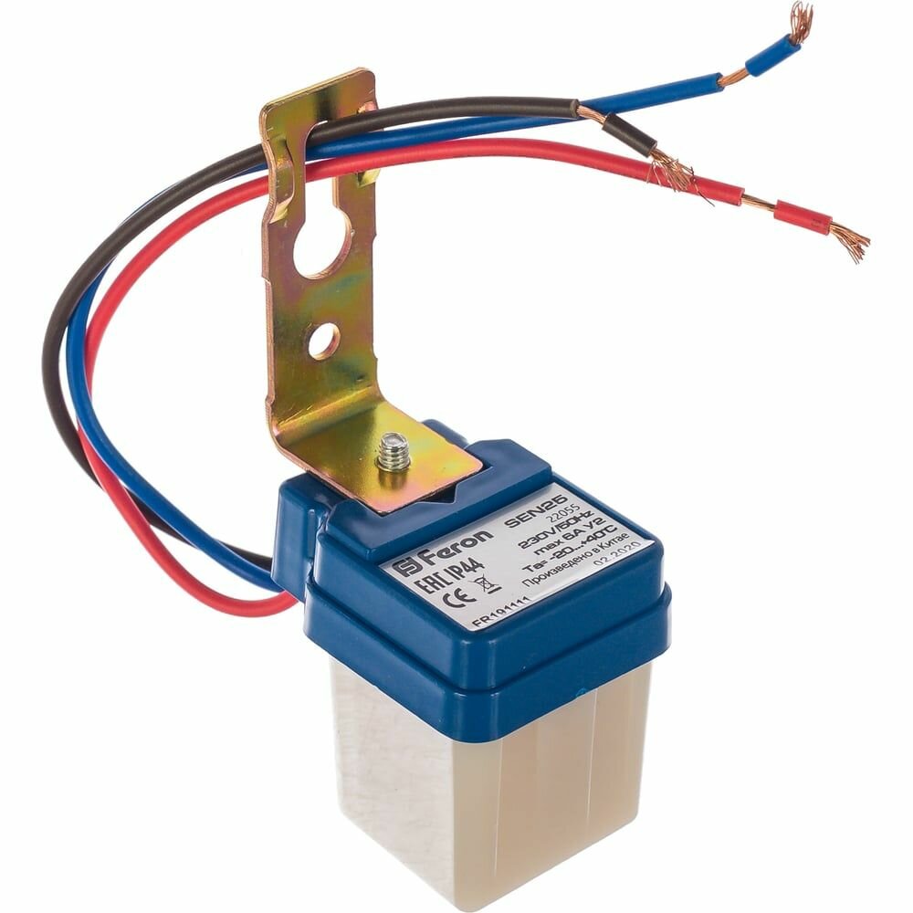 Датчик освещенности - фотоэлемент SEN25 6А бел. FERON 22055