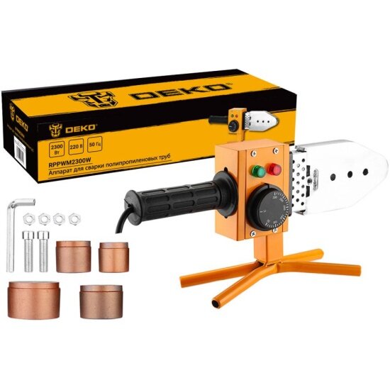 Аппарат для сварки полипропиленовых труб Deko RPPWM2300W, 4 насадки (20-40 мм) (083-3009)