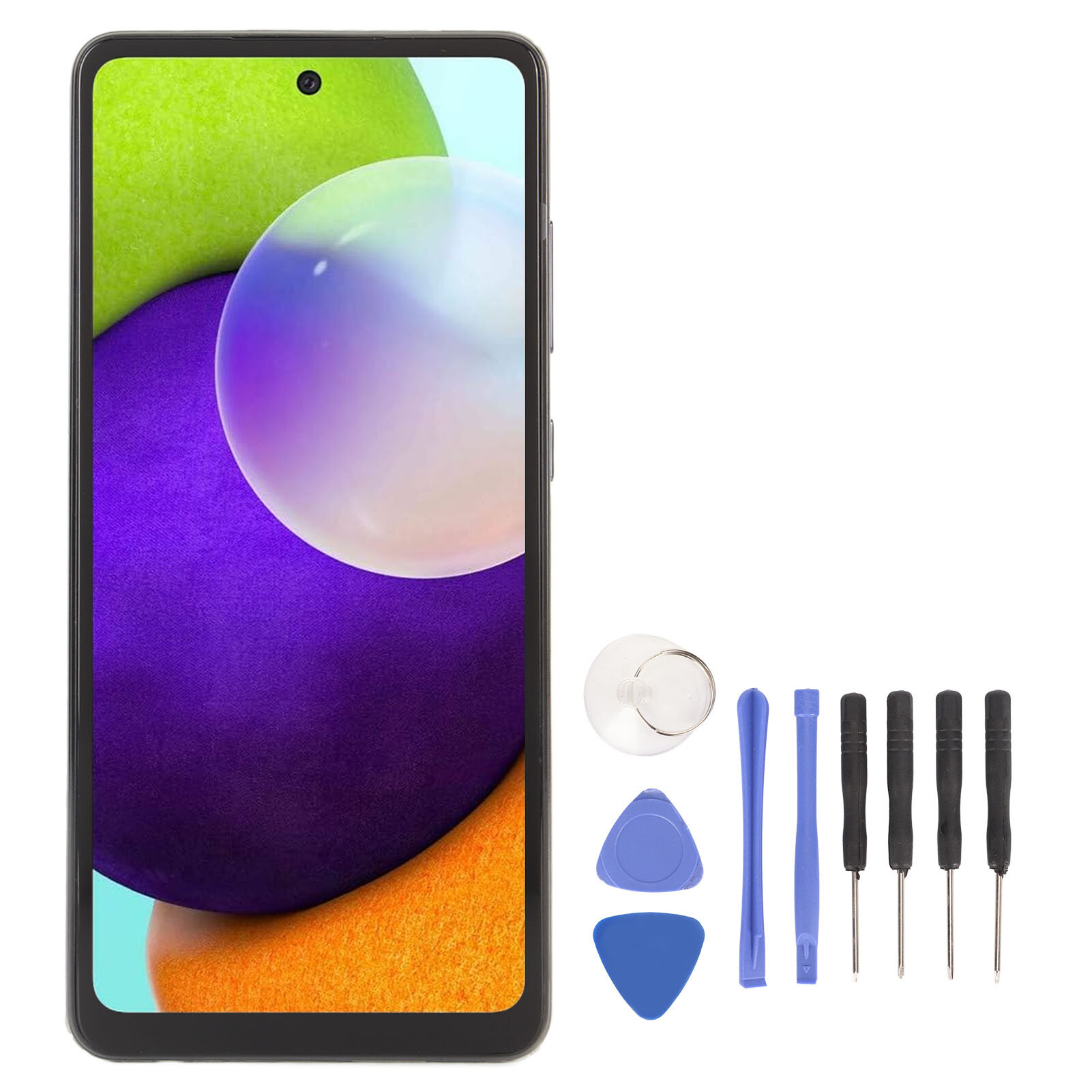 Замена сенсорного экрана для Galaxy A52 4G 6,5-дюймовый органический светодиодный дисплей с дигитайзером в сборе с датчиком отпечатков пальцев и инструментами для ремонта для A536 SM A525F Черный