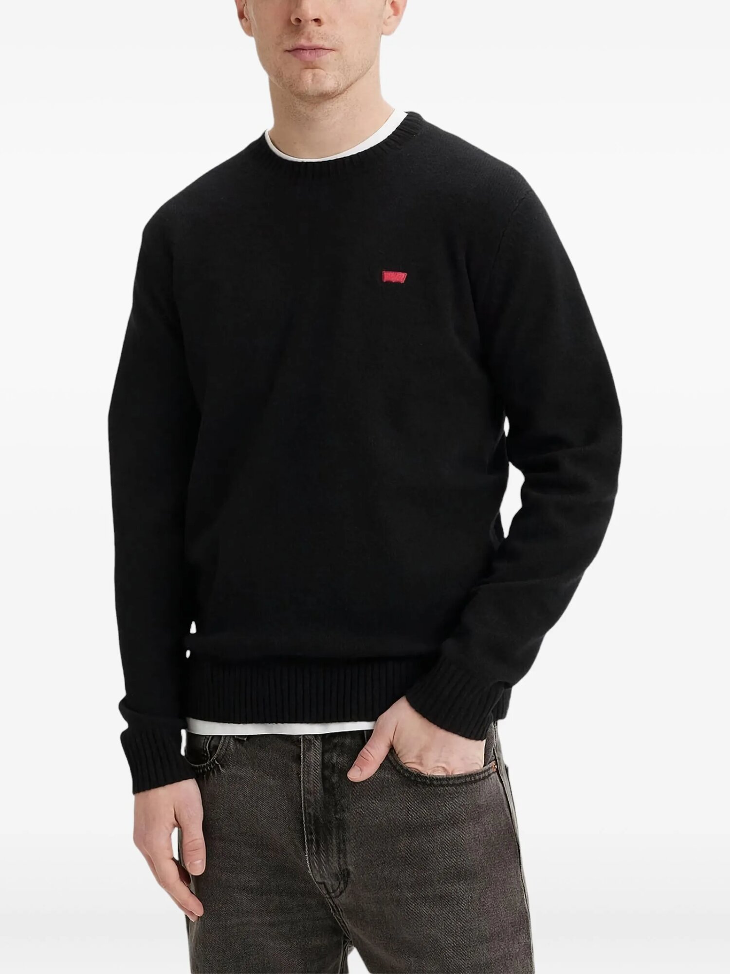 Свитер Levi's Logo-patch crew-neck sweater, размер L, , black/black — фото 1
