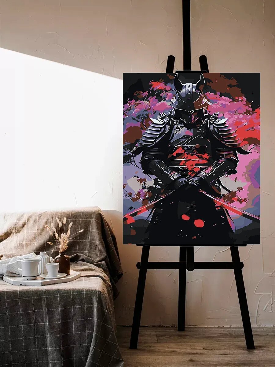 Картина по номерам Японский Самурай Мечи Воин Доспехи