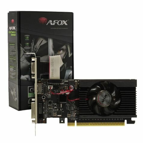 Видеокарта AFOX NVIDIA GeForce GT710 (AF710-2048D3L5-V3) - PCI Express 2.0, 2 ГБ, GDDR3, 64 бит, DVI, VGA (D-Sub), HDMI, GPU 954 МГц