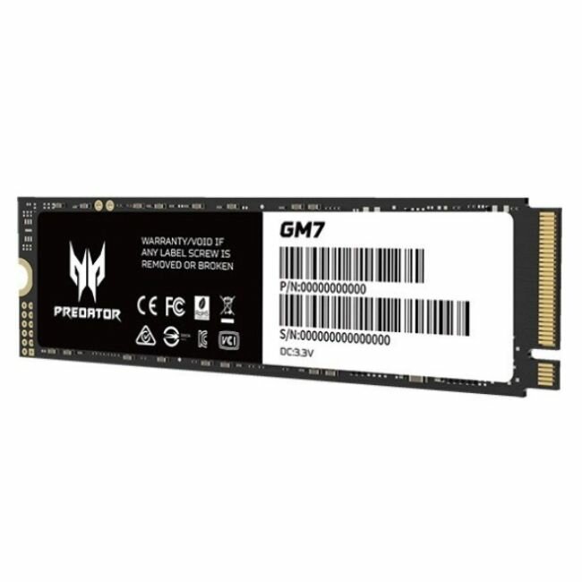 1 ТБ SSD M.2 накопитель Acer Predator GM7 (BL.9BWWR.118) - PCI-E 4.0, чтение - 7200 Мбайт/с, запись - 6300 Мбайт/с, 3D NAND