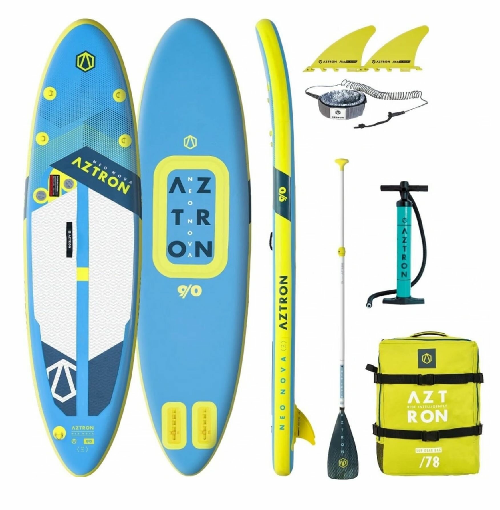 Сапборд надувной Aztron NEO NOVA 9'0 (274х71х12 см), до 90 кг, лёгкий SUP-доска для подростков и начинающих