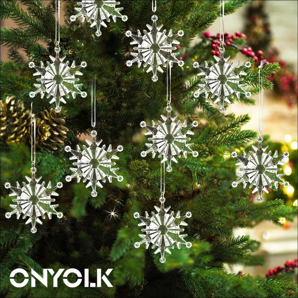 Елочные украшения 15 см Сосулька прозрачный 6 шт.