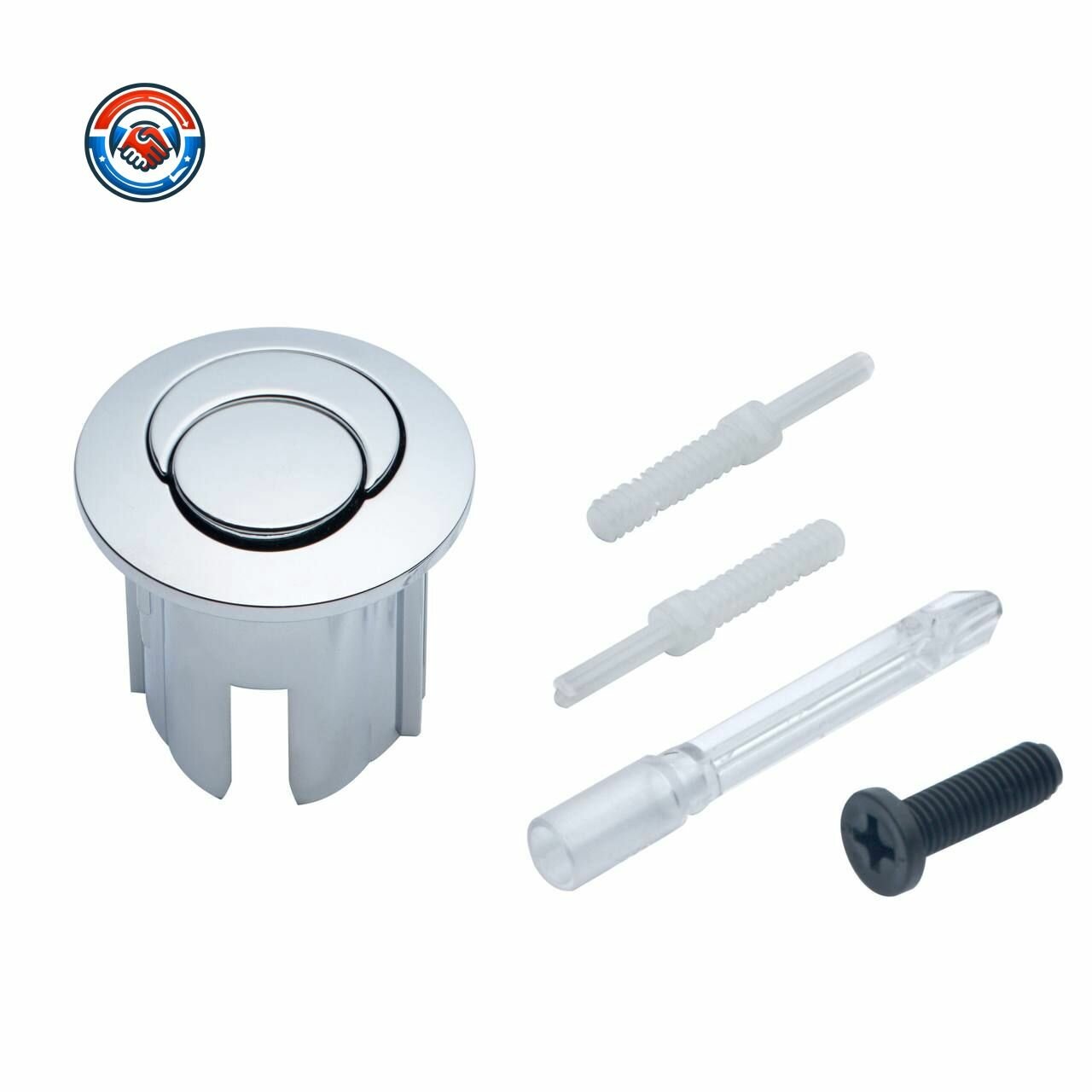 Двухрежимная кнопка смыва Roca RS880033, короткая 44 мм, О-образная защелка, простая установка, долговечный механизм для дома и офиса