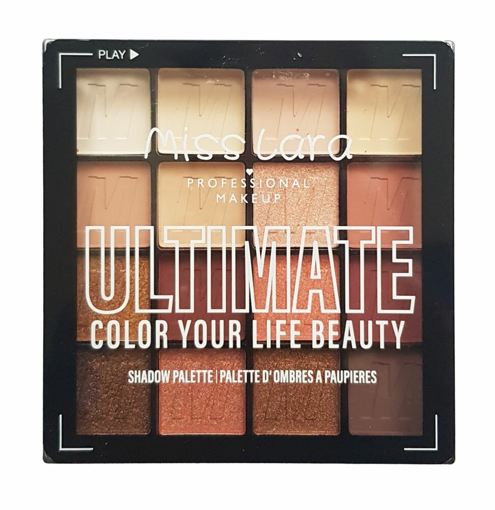 Палетка теней Miss Lara Shadow Palette, 16 оттенков, набор 04