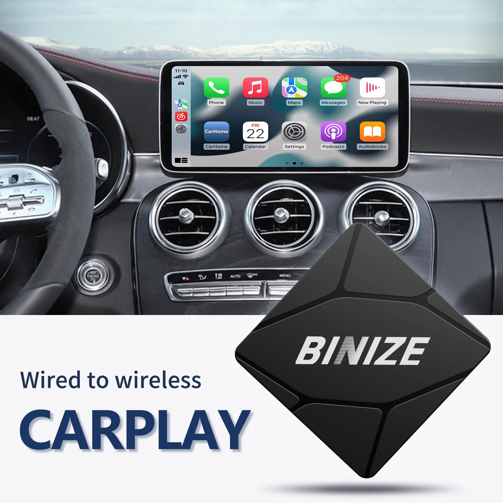 Binize беспроводной адаптер Carplay, проводной и беспроводной адаптер Carplay USB для автомобиля с OEM проводным Carplay для VW Kia Skoda Volvo