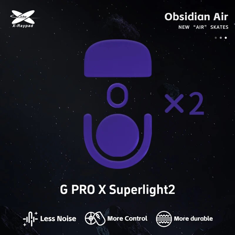 Коврики X-Raypad Obsidian Air Mouse для Logitech G PRO X SUPERLIGHT 2/ X2 SUPERSTRIKE GPX2