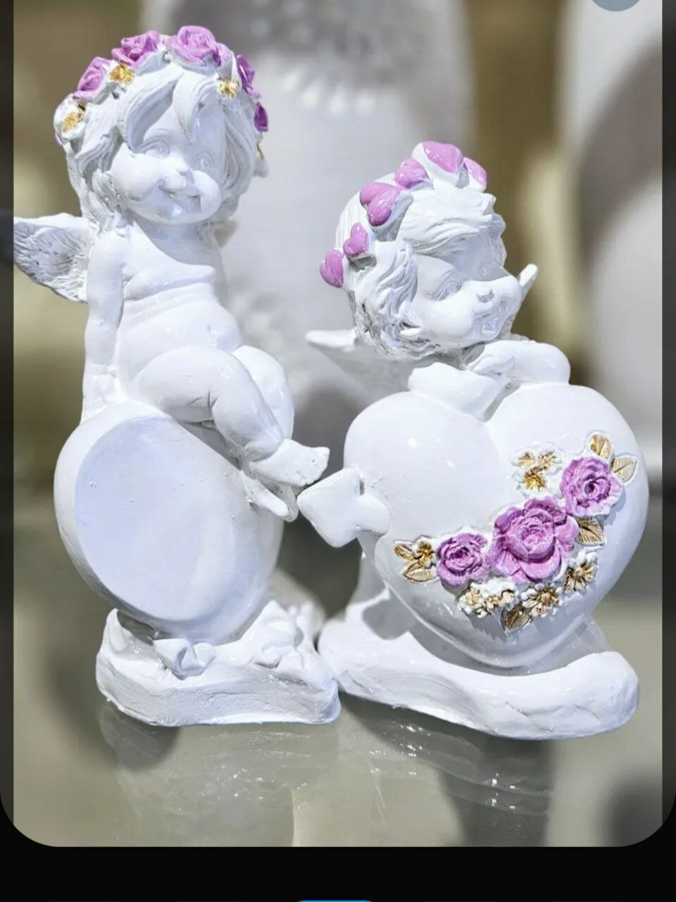 Статуэтка фигурка "Два ангела", красивый декор для дома, ангелочек декоративный, оригинальный подарок на день рождения.