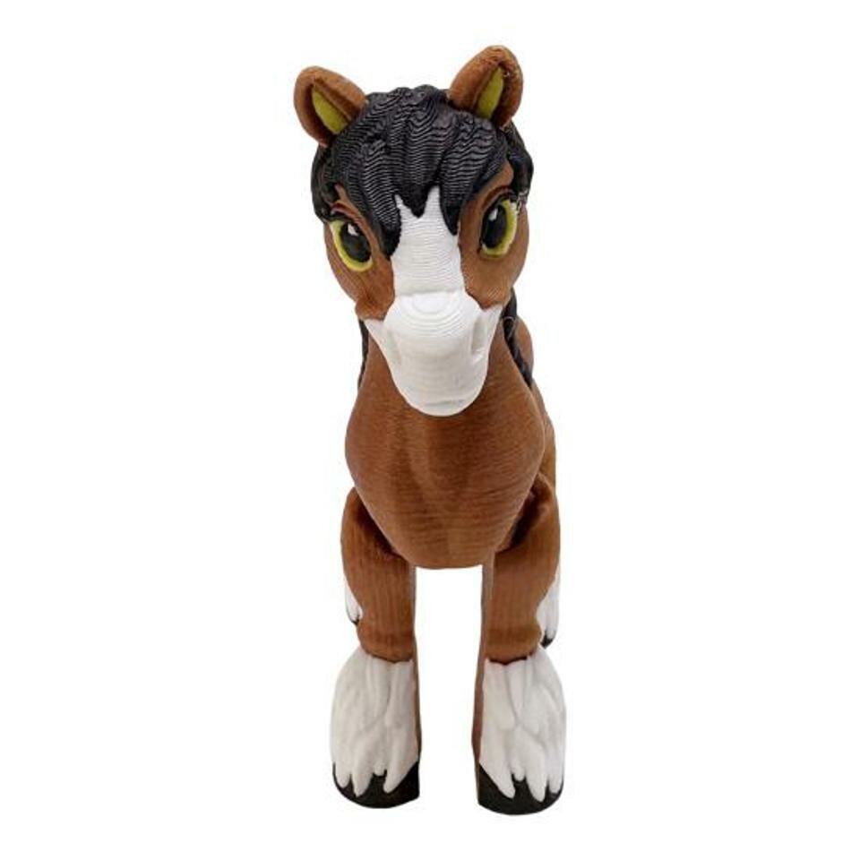 3D-печатная игрушка-симуляция лошади, пони, игрушка-фиджет с подвижными суставами, шарнирная модель животного, обучающая игрушка для домашнего офиса