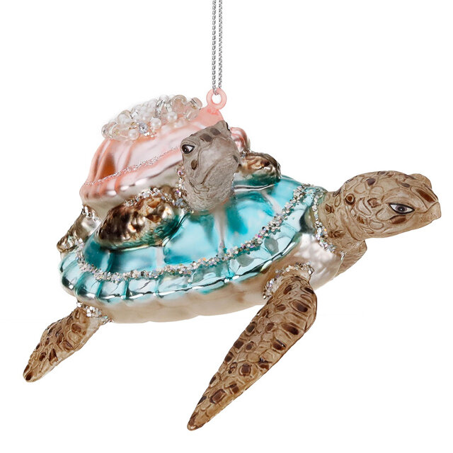 Стеклянная елочная игрушка Черепахи Тортильяно - Oceano Sconfinato 13 см, Goodwill, TR19084