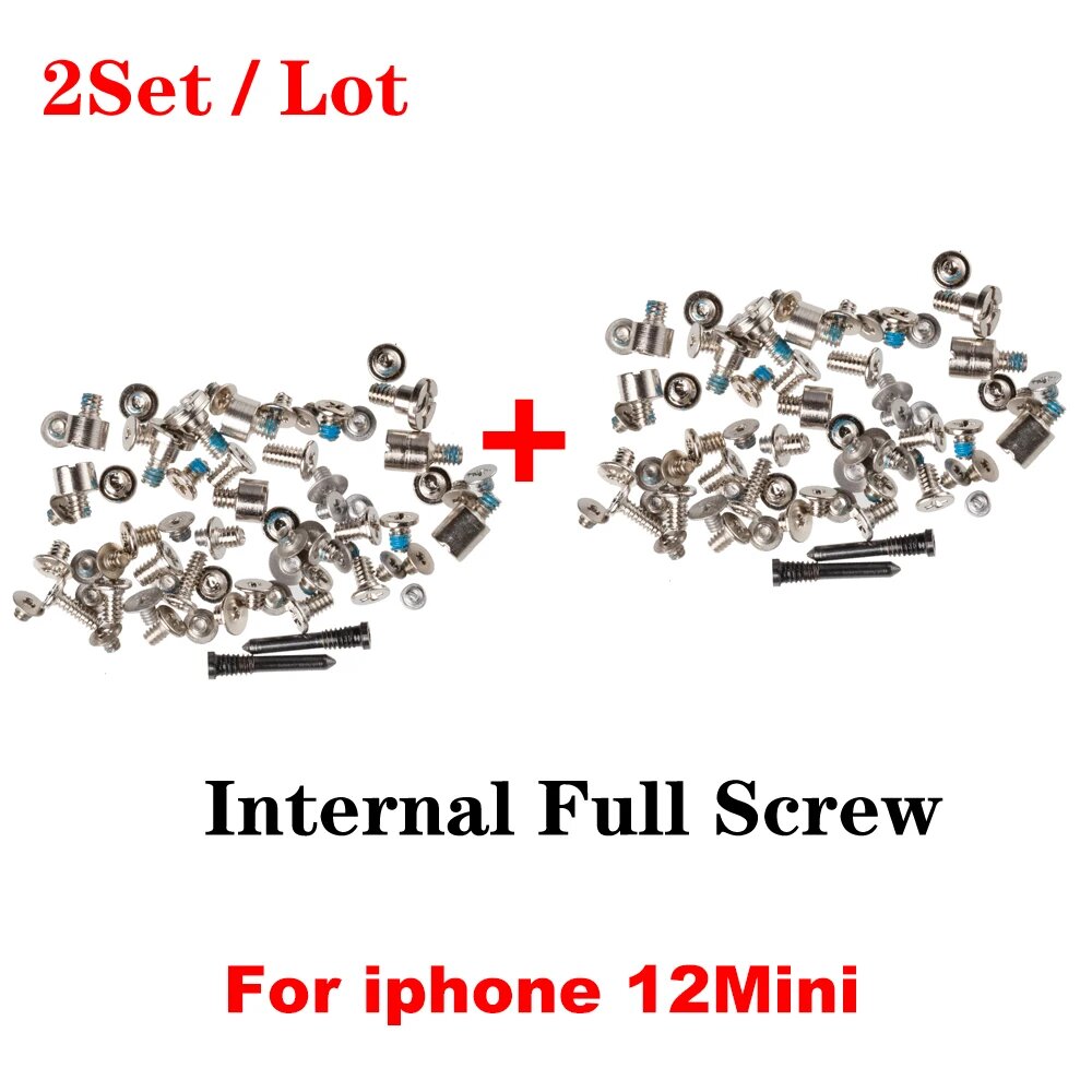 2 комплекта полных винтов для iPhone X XS XR 11 12 Pro Max Mini 7 8 Plus, аксессуары для мобильных устройств, комплектные винты с внутренней нижней частью, запасные части