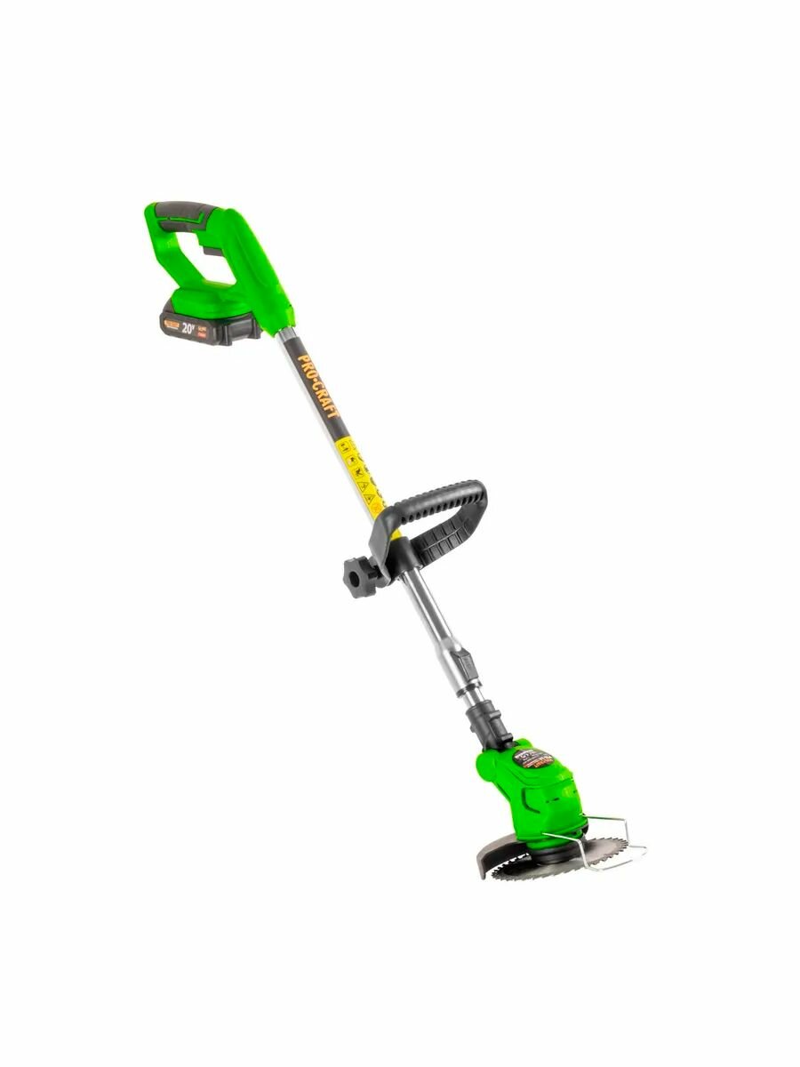 Триммер аккумуляторный PTA24 Procraft 20В 150мм (2 АКБ 1,5 Ач+ЗУ+2х нож+5х нож+диск)