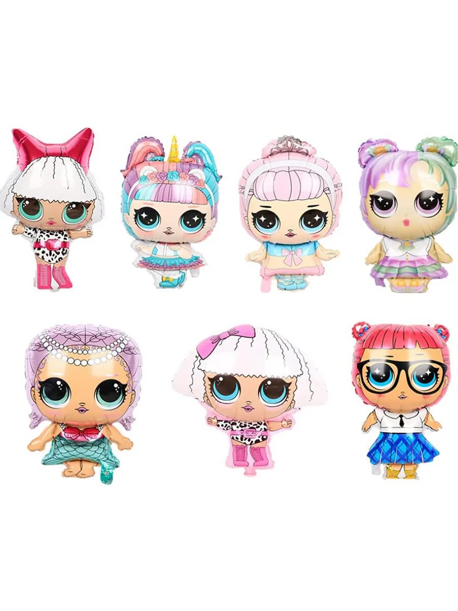 7x Кукла-Сюрприз LOL Фольгированный Воздушный Шар Кукла-Сюрприз Для Детей