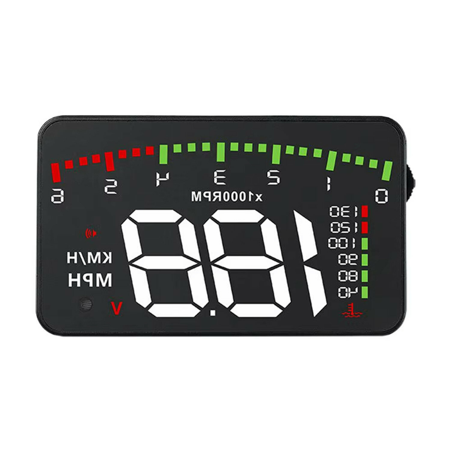 3.5 Inch Head Up Display OBD2 Car Hud Speedometer Windshield Projector Speed Rpm Mph Voltage Overspeed Warning Water Temperature 90x12x54mm