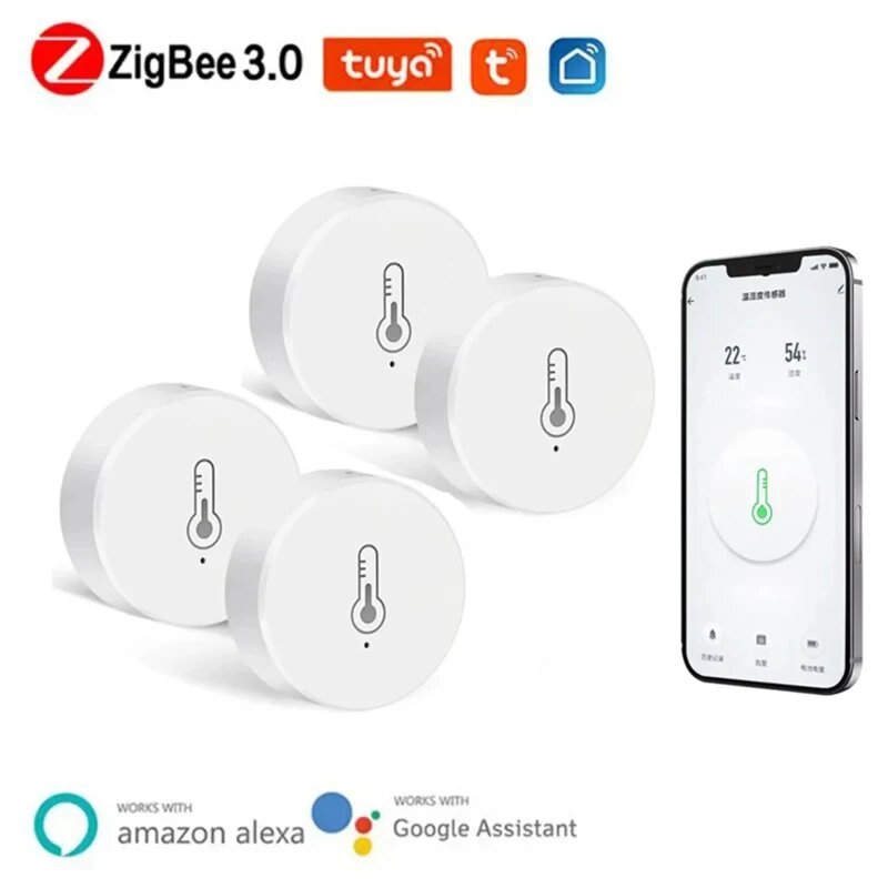 IHseno Датчик Температуры и Влажности Zigbee, 4шт