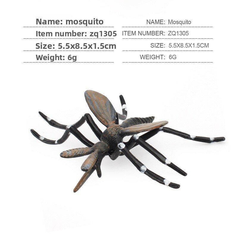 Eco friendly insect replicas pvc wasps ants crickets educational models for classroom demonstrations black mosquito