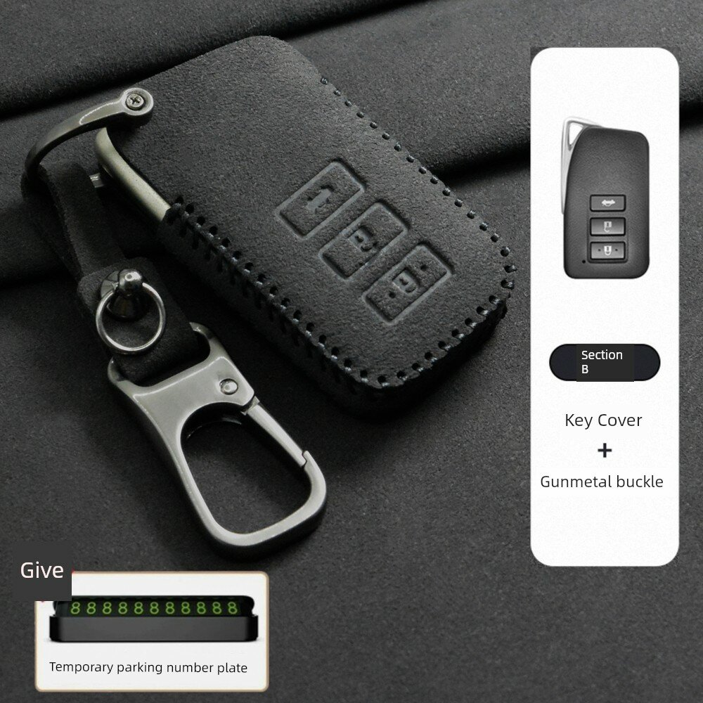 Премиум-алюминиевый брелок для Lexus ES200/ES300H/LS350/LS500 - стиль В, черный брелок с квадратной застежкой