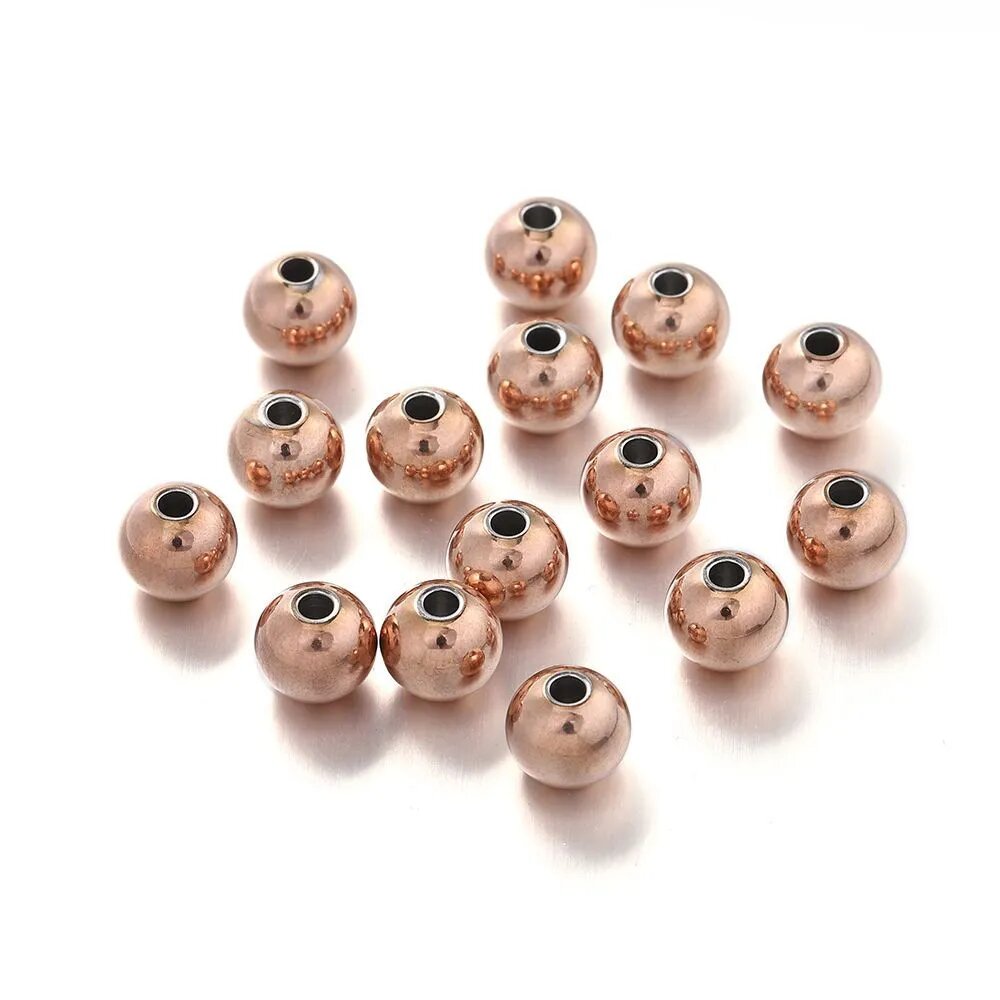Бусины-Разделители Нержавеющая Сталь 4мм 100шт , цвет розовое золото