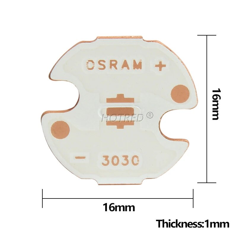 Радиатор медный для светодиода 3030 16mm HotRed