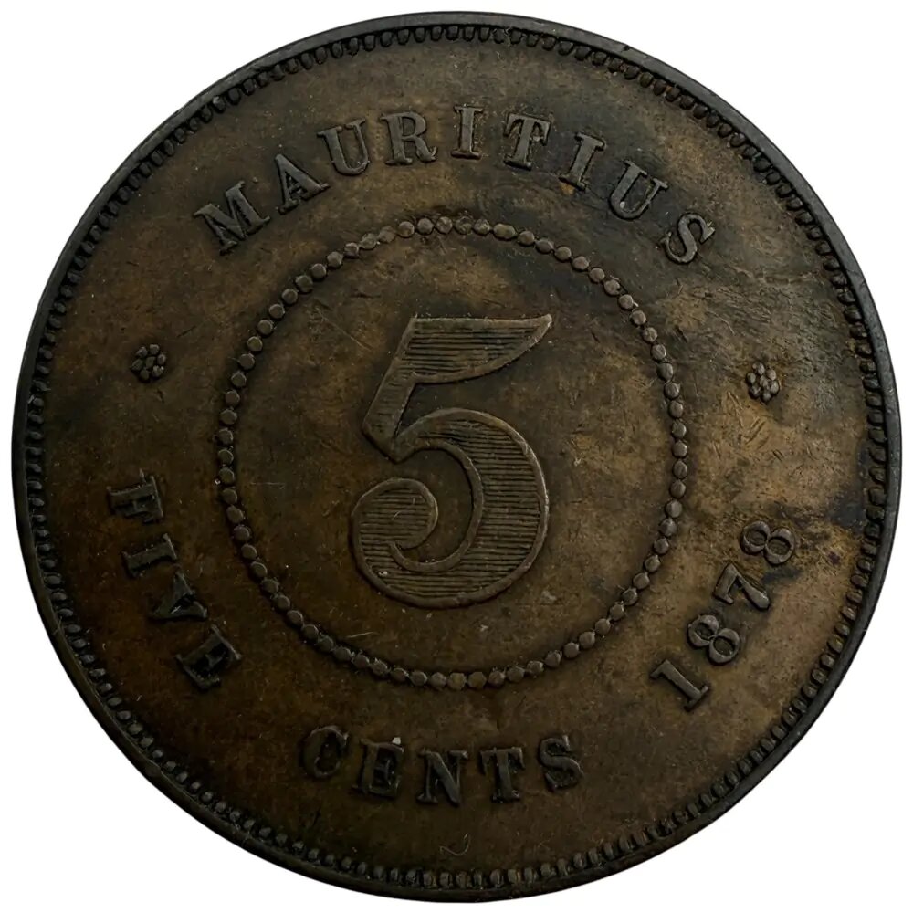 Маврикий 5 центов 1878 г.