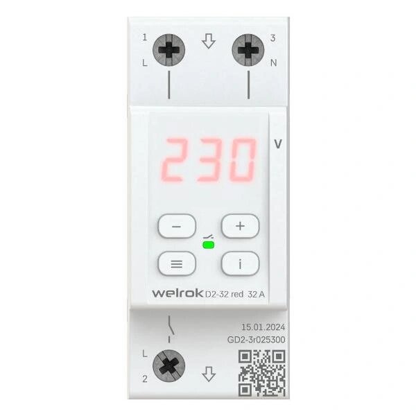 Реле напряжения Welrok D2-32 red