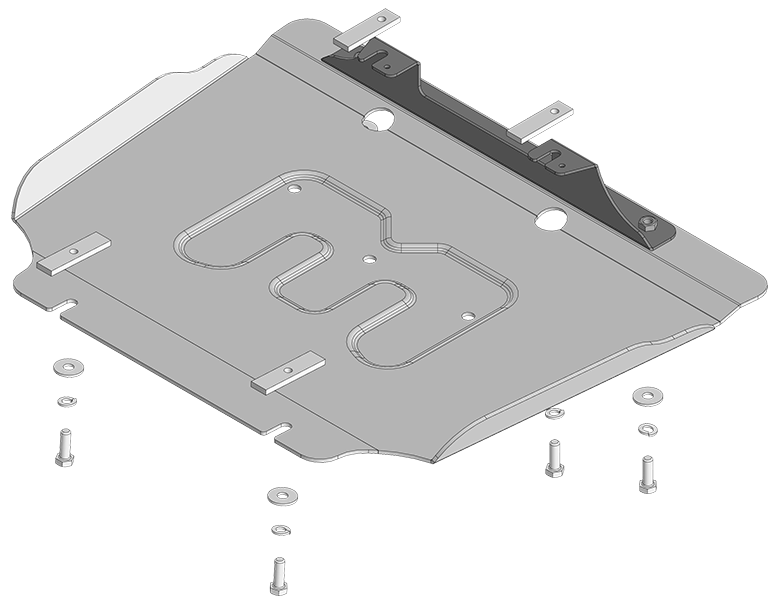 Защита двигателя, переднего дифференциала. 4 мм, Алюминий для Jac T8 2019-н. в, Motodor.348302