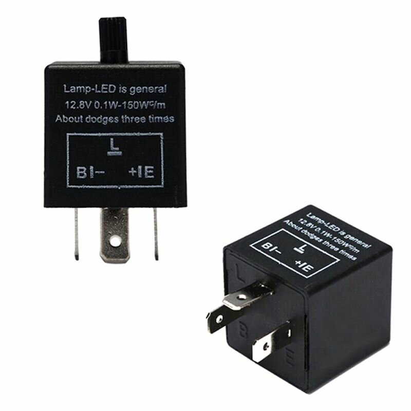 Электронное реле поворотов 12V 3-контактное (CF14KT) для LED и ламп — регулируемая скорость мигания, plug-and-play