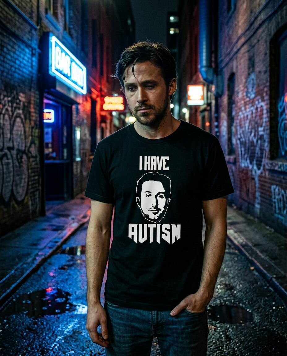 Футболка с принтом I HAVE AUTISM, Райан Гослинг, Аутизм