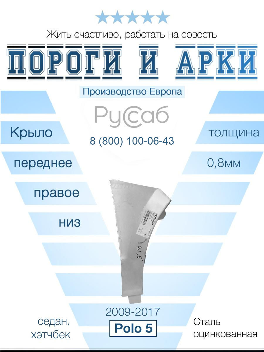 Ремкомплект для крыла правый Volkswagen Polo 2009-2017 (Polcar)
