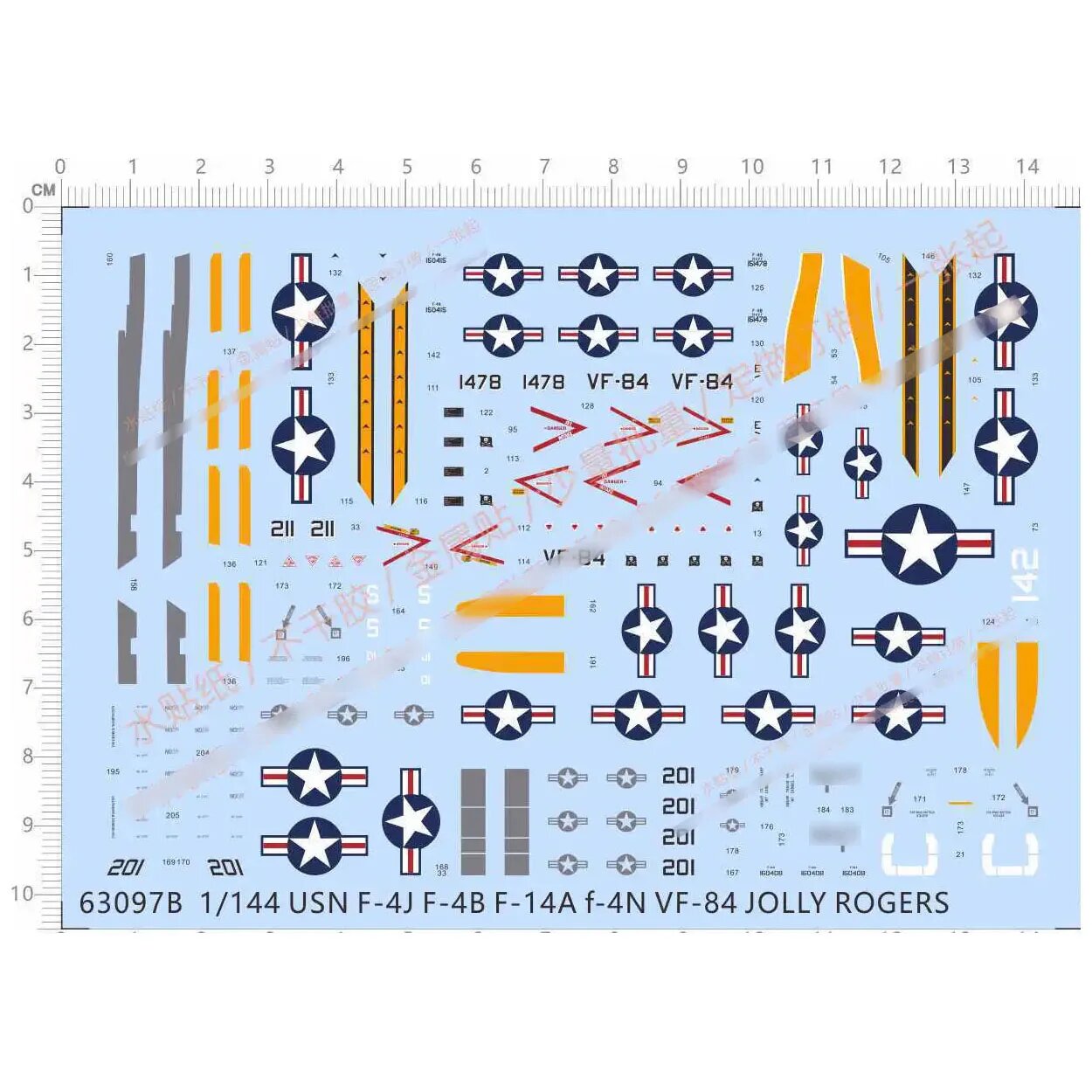 1/144 F-4J F-4 F-4B F-4N F-14A VF-17 VF-84 JOLLY ROGERS Истребитель Маркировки Водная наклейка