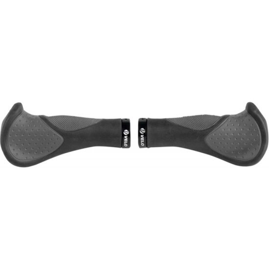 Грипсы Velo 5-410466 на руль суперкомфорт резина+гель 3-х комп. 135мм эргон. 2 фикс. черно-серые