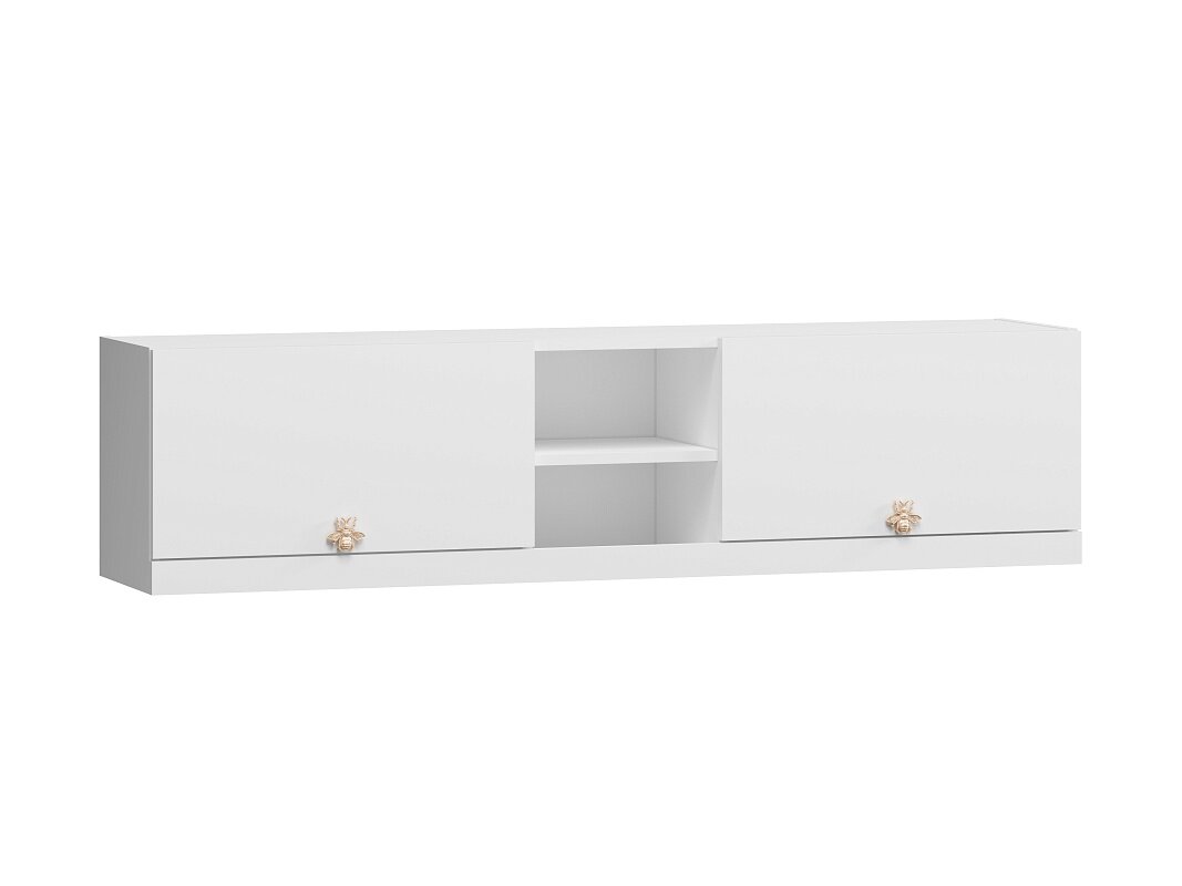 Антресоль МебельЛэнд24 Скарабей Mini - 6 Белый 150x32x37 двухдверный