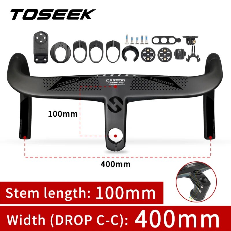 TOSEEK TR5500 карбоновый дорожный руль Black matte 400-100