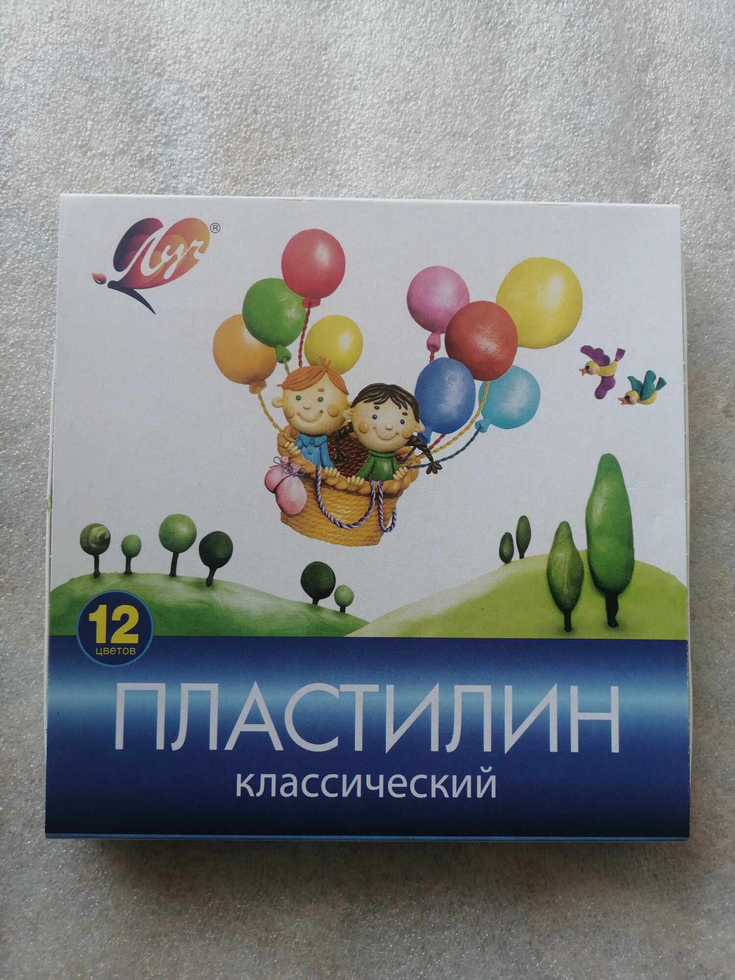 Пластилин 12 цветов классический Луч