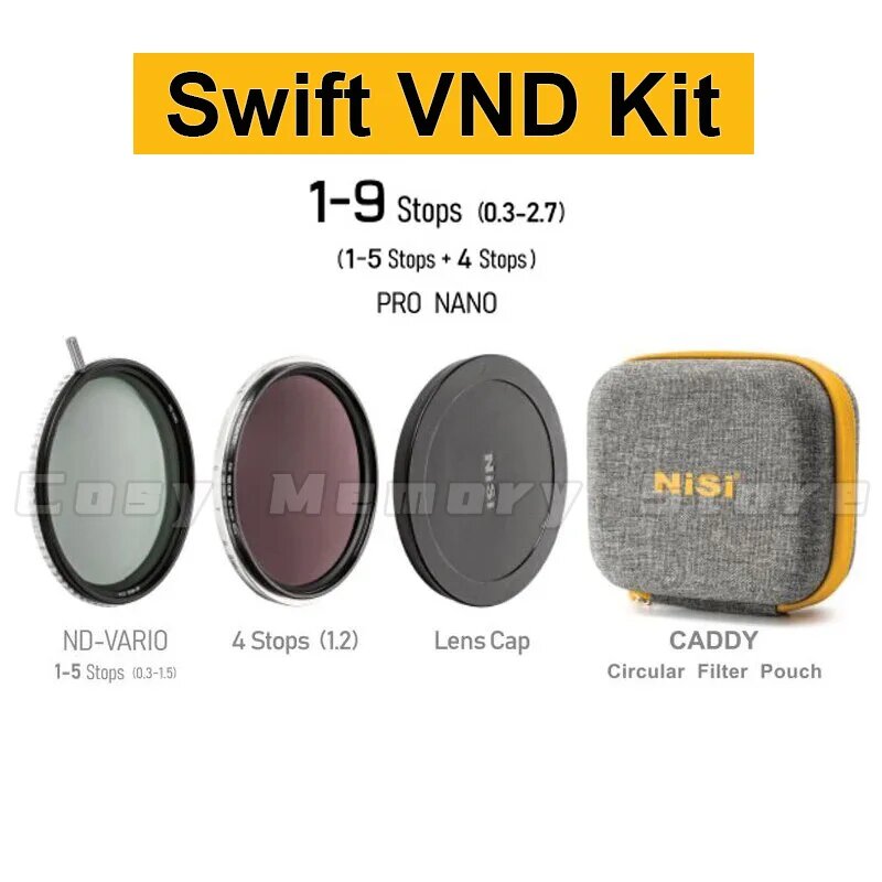 Фильтр Nisi Swift Variable ND True Color ND1-9 ND1-5 67mm, Swift VND Kit