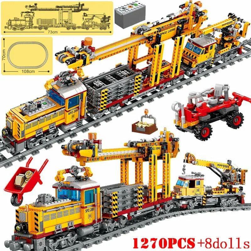 Желт. поезд LEGO Technic 1270 деталей, 8 фигурок