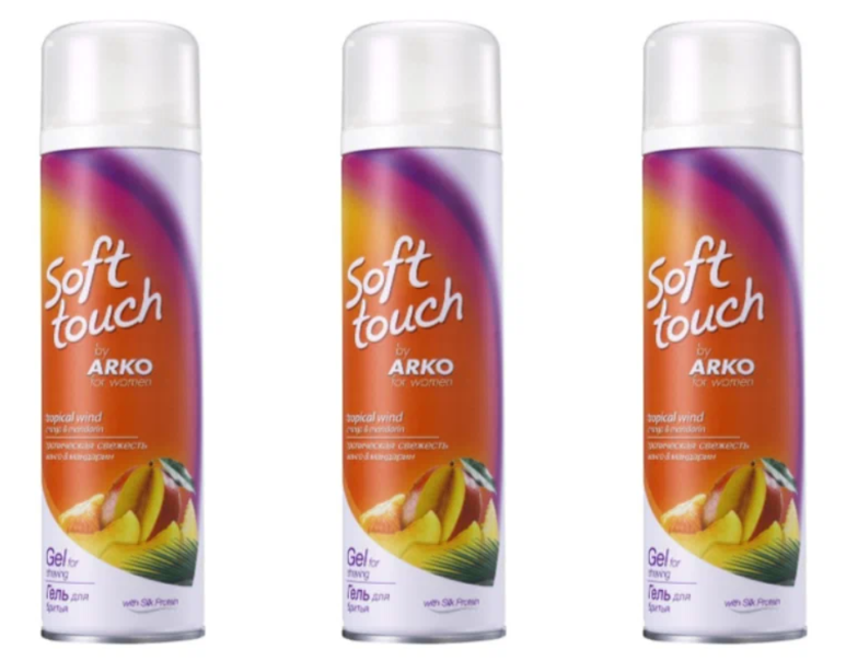 Гель для бритья Arko Soft Touch Tropic Winds, женский, 200 мл, 3 шт