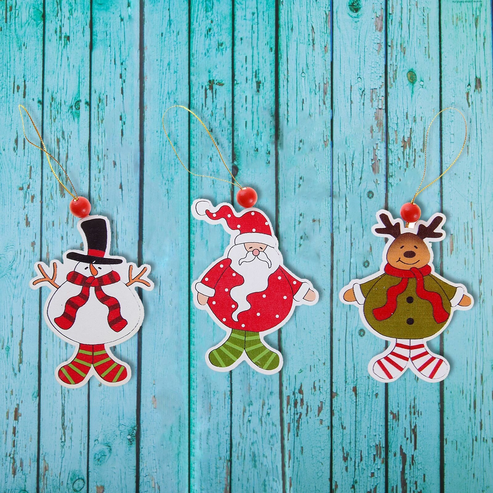 Елочная игрушка Лесная мастерская «Игрушка на ёлку», золотая нить, микс, односторонняя