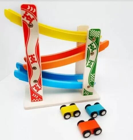 Автотрек деревянный с машинками, Никусики